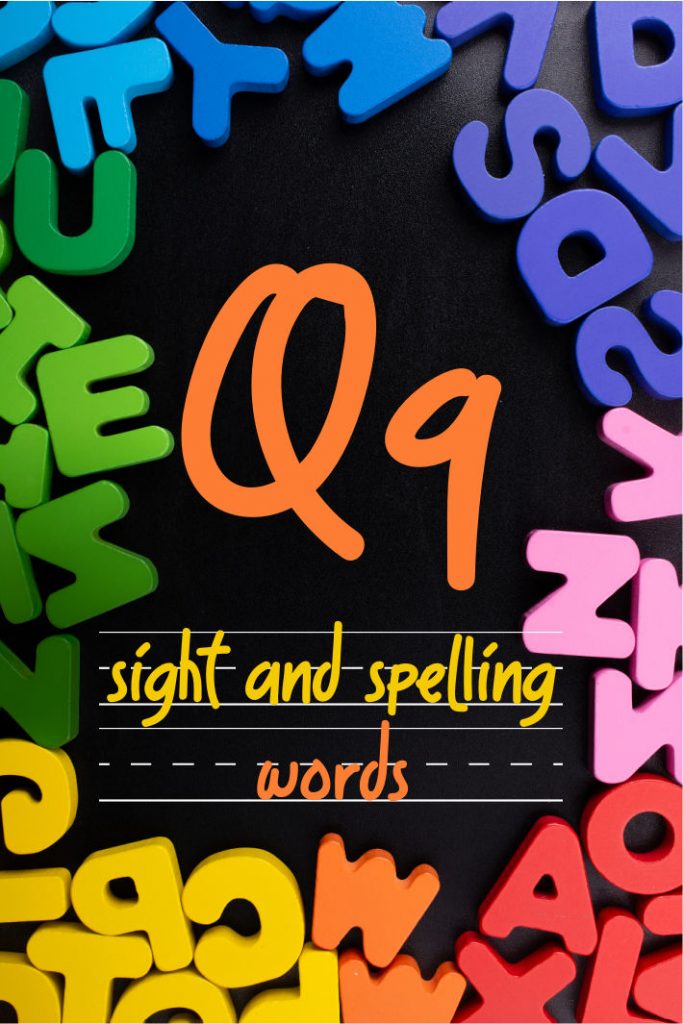 Words That Start With The Letter Q Spelling And Sight Words For Kids