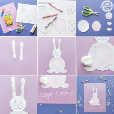 Cutest Preschool Bunny Craft w/ Printable Bunny Template | Kids ...
