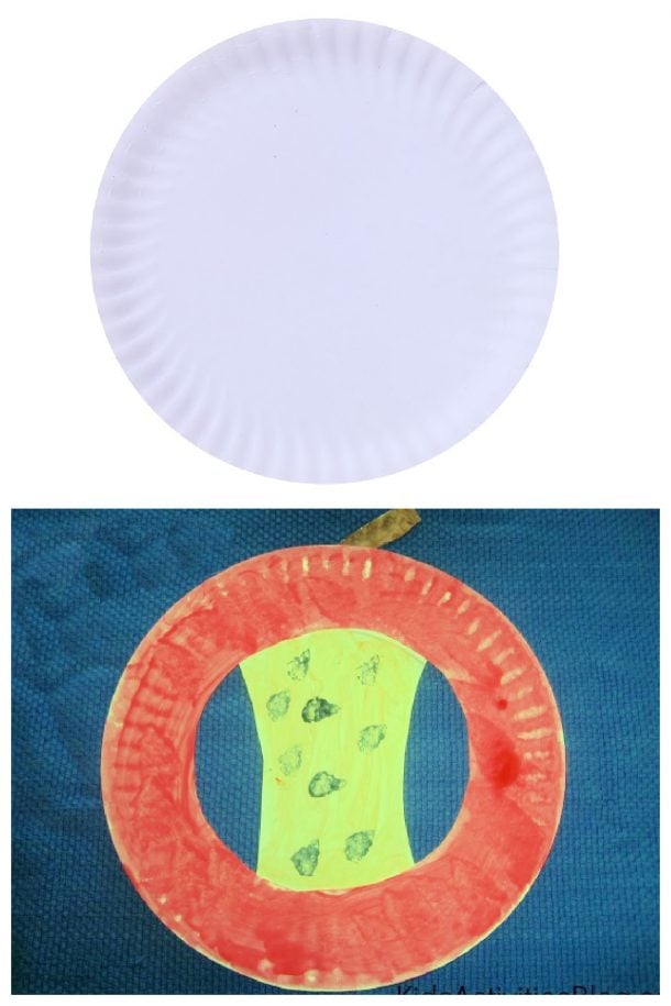 Cute Preschool Paper Plate Apple Core Craft | Kids Activities Blog