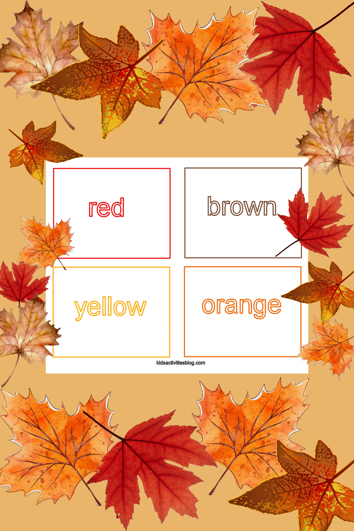 Fall Color Sorting Printable and Activity | Kids Activities Blog