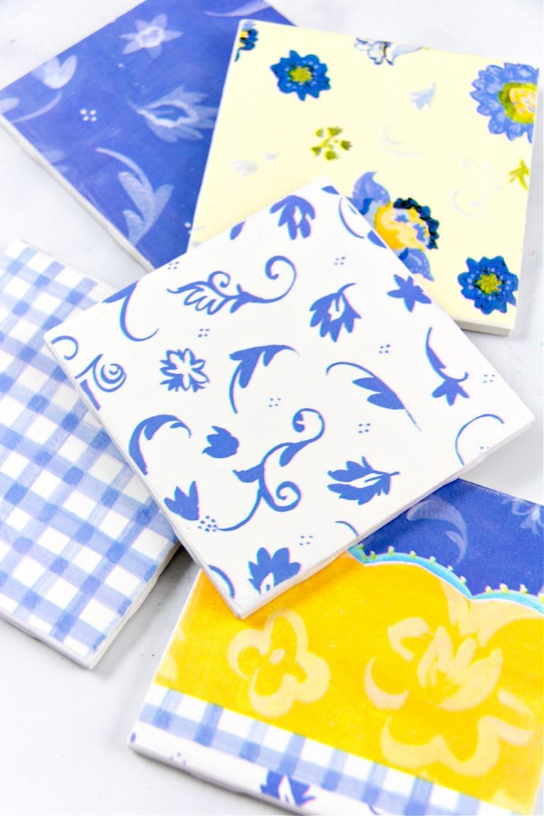 Tile Craft Idea: Make Coasters Using Gift Wrap • Kids Activities Blog