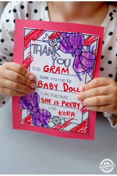 Fill-in-the-Blank Christmas Thank You Cards for Kids Printable | Kids ...