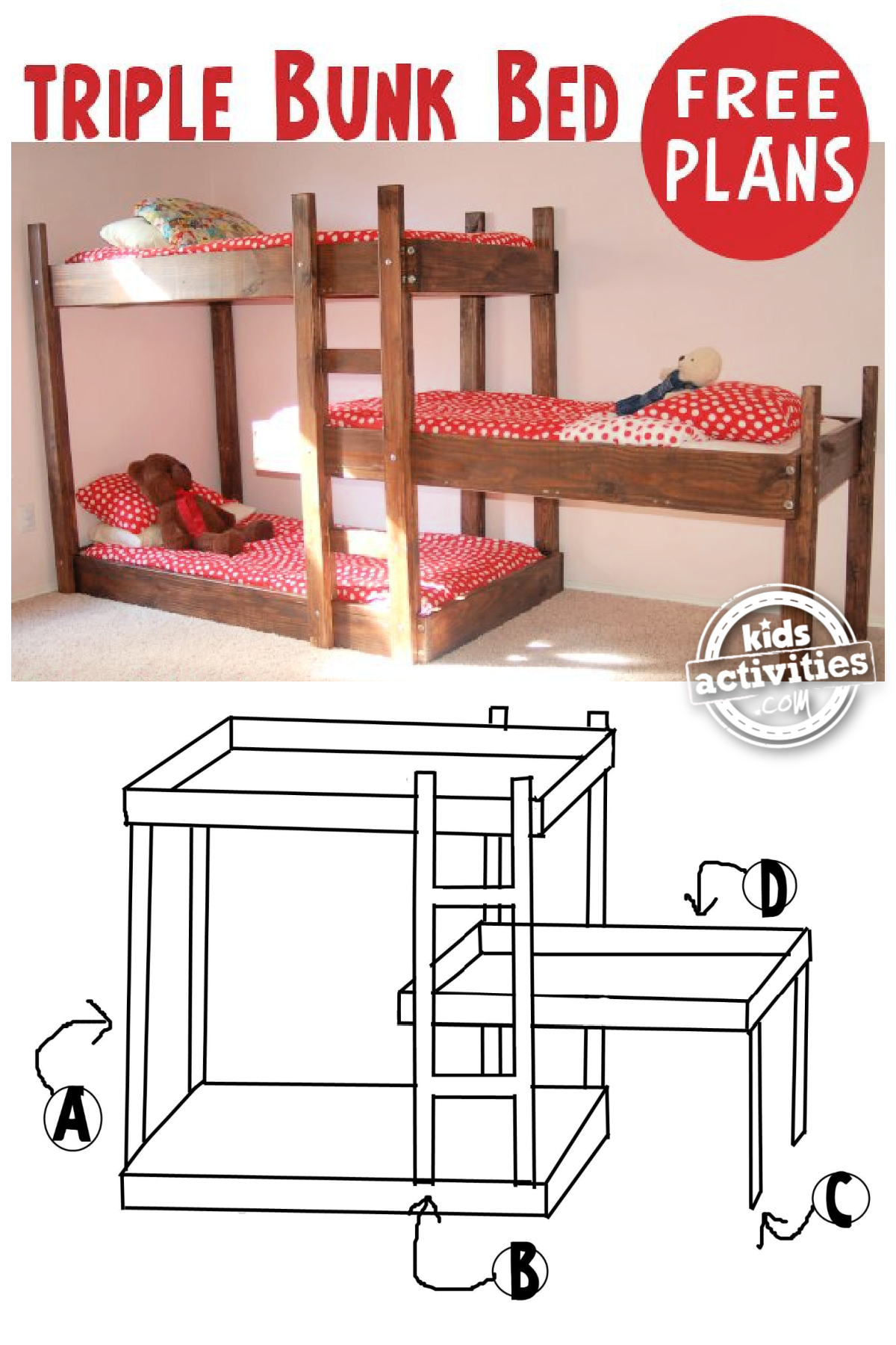 Triple Bunk Bed Plans Impressive Toddler Bunk Beds #toddlerbunkbeds