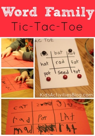 Word Family Tic-Tac-Toe {Reading Game} Kids Activities Blog