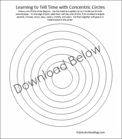 Tell Time: Learning Units of Time with Concentric Circles {Printable}