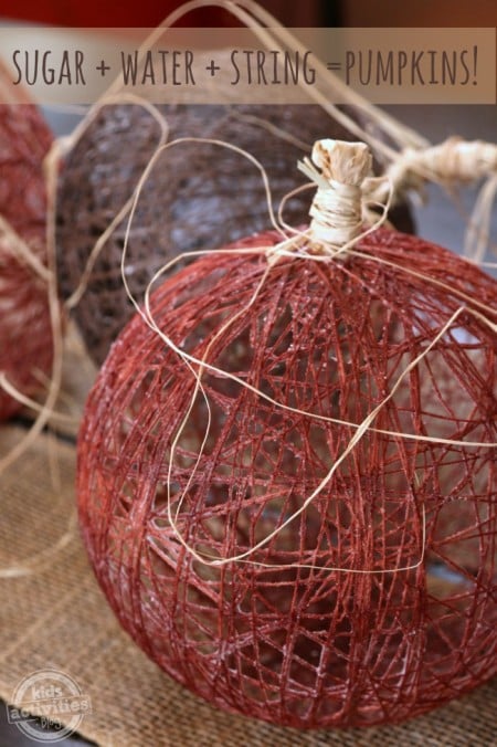 Sugar String Pumpkin Craft Kids Can Make | Kids Activities Blog