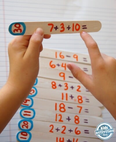 DIY Math Puzzlers: Popsicle Stick Math Game | Kids Activities Blog