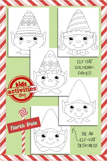 Holiday Coloring Pages for Kids - Elf Hats | Kids Activities Blog