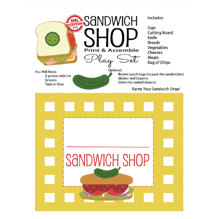 Printable Toys: Build a Sandwich Free Printable | Kids Activities Blog