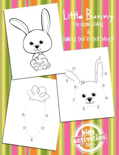 Easy Bunny Coloring Pages & Simple Bunny Dot-to-Dot Worksheets | Kids ...