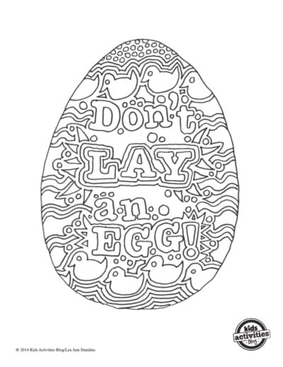 Easter Egg Doodle Art Designs to Print & Color with Egg Sayings ...
