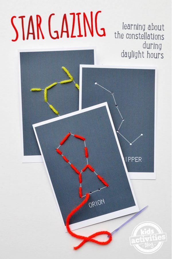 Stargazing With Kids - Free Fun Constellation Sewing Cards