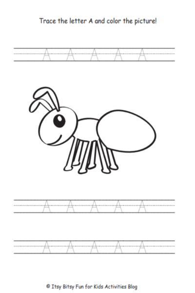 Free Letter A Worksheets for Preschool & Kindergarten | Kids Activities ...