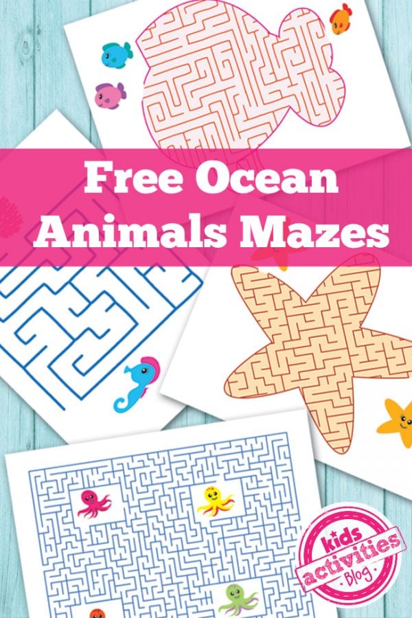 Free Ocean Animals Printable Mazes for Kids | Kids Activities Blog