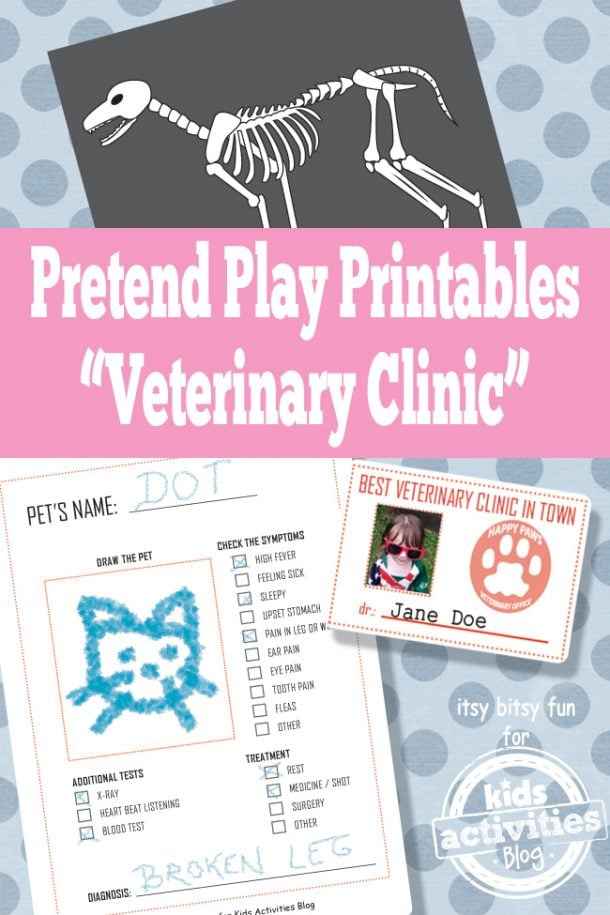 Super Cute Printable Kids Veterinarian Set for Pretend Play | Kids ...