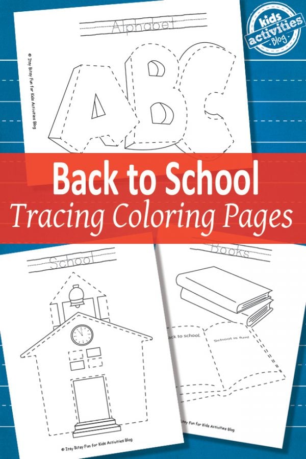 Free Printable Tracing Pages for Kids with School Theme | Kids ...