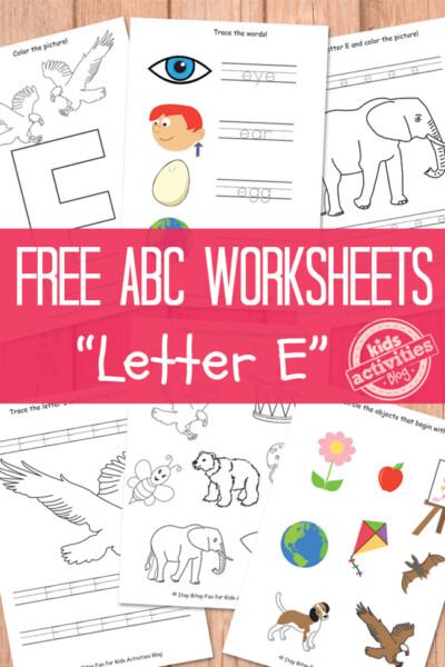 Free Letter E Worksheets For Preschool & Kindergarten | Kids Activities ...