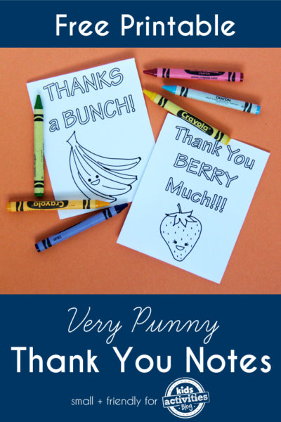 Free Printable: Very Punny Thank You Notes | Kids Activities Blog