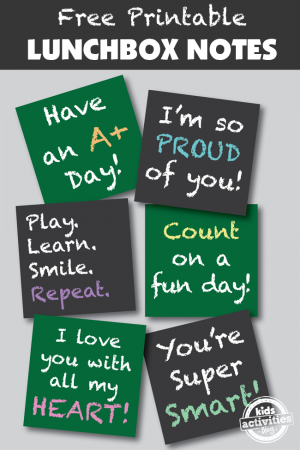 65 Free Printable Lunchbox Notes To Brighten Your Kid's Day | Kids ...