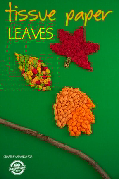 Colorful Autumn Leaves Craft from Crumpled Tissue Paper | Kids ...