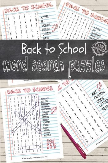 10 Fun Back to School Printable Word Search Puzzles | Kids Activities Blog