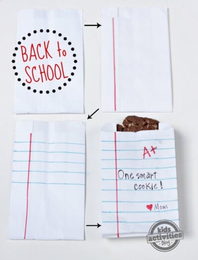 Notebook Lined Paper Bag Craft for One Smart Cookie School Themed Gift ...
