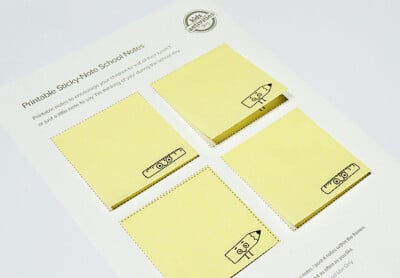 Free Printable Cute Sticky Notes Template Featuring Cartoon School ...