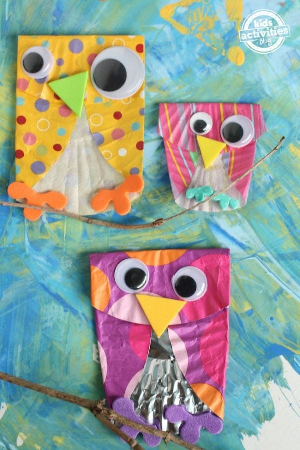 Most Adorable & Easy Owl Craft Using Cupcake Liners | Kids Activities Blog