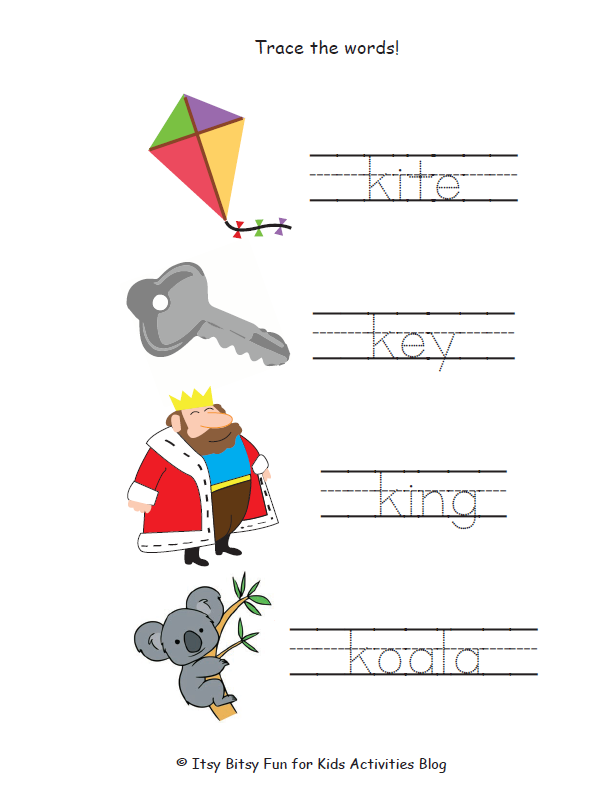 Words With K English Language Arts Worksheets And Study Guides Words