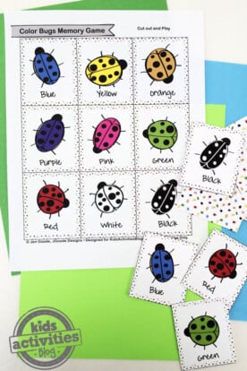 Color Bugs Memory Game Free Kids Printable Kids Activities Blog