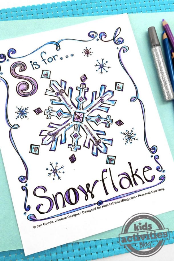 Free Printable “S is for Snowflake” Snowflake Coloring Page ...