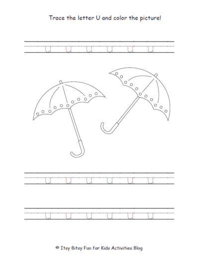 Free Letter U Worksheets For Preschool & Kindergarten | Kids Activities ...