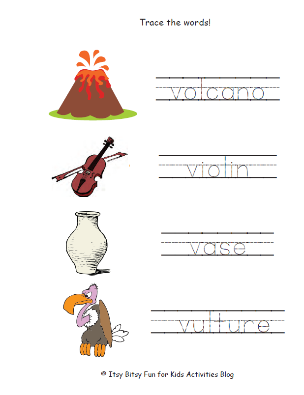 Free Letter V Worksheets For Preschool & Kindergarten | Kids Activities ...