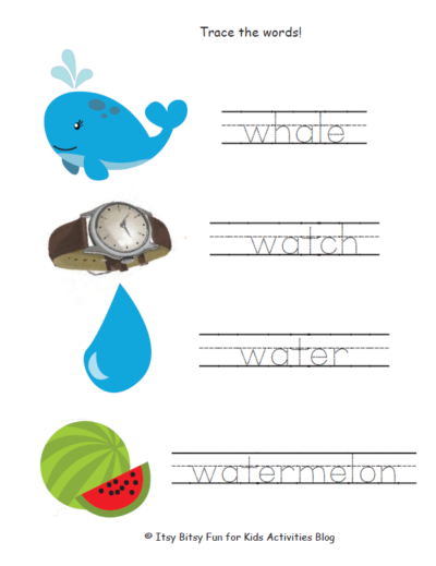 Free Letter W Worksheets For Preschool & Kindergarten | Kids Activities ...