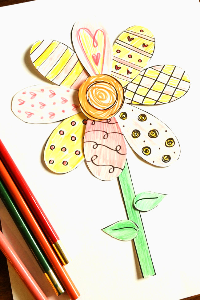 Printable Spring Flower Coloring Craft To Make With Your Little Ones Printable Spring Flower Coloring Craft To Make With Your Little Ones