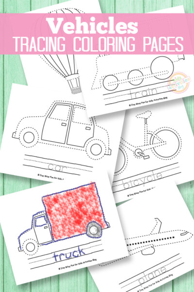 Vehicle Tracing Coloring Pages Kids Activities Blog