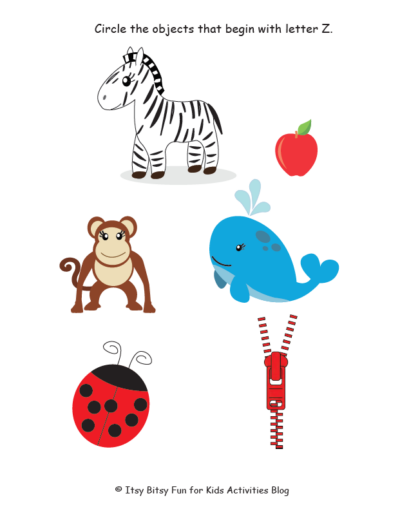 Free Letter Z Worksheets For Preschool & Kindergarten | Kids Activities ...