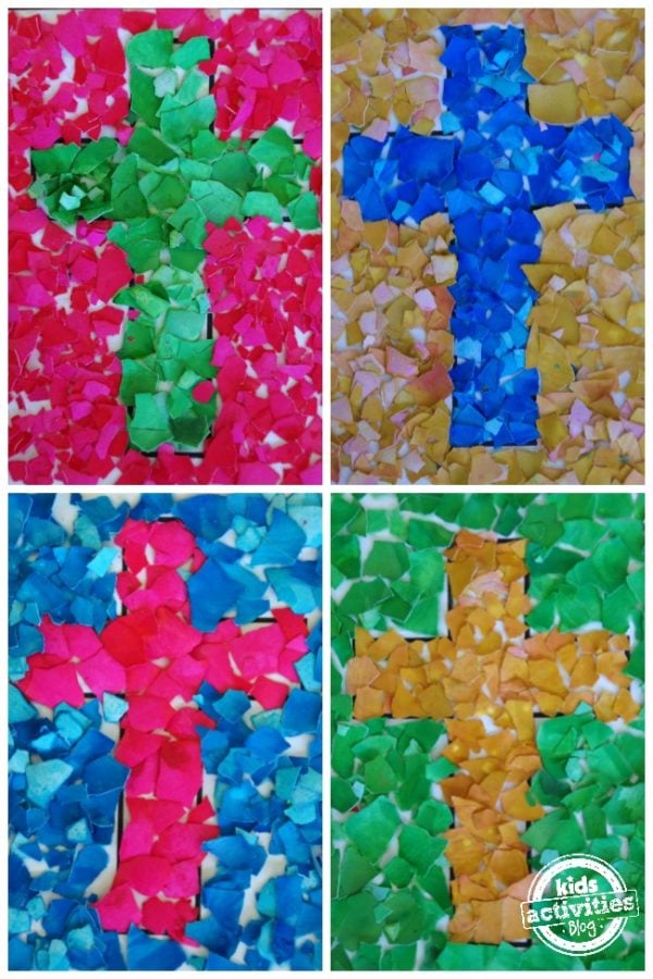 Egg Shell Easter Cross Mosaic Craft – ParentingBest.com