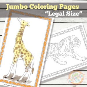 Free Printable Jumbo Coloring Pages - Giraffe & Tiger | Kids Activities ...