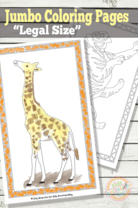 Free Printable Jumbo Coloring Pages - Giraffe & Tiger | Kids Activities ...