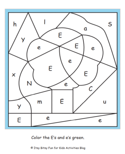 Easy Color By Letter Worksheets for Letters A, B, C, D & E | Kids ...