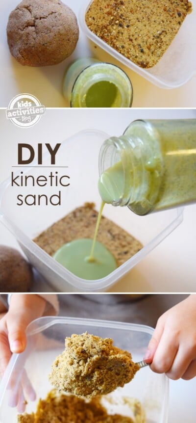 Easiest & Best DIY Kinetic Sand Recipe Ever • Kids Activities Blog