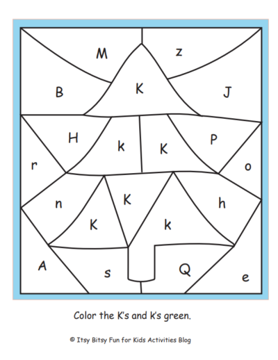 Easy Color By Letter K, L, M, N, O, Worksheets For Preschoolers | Kids ...