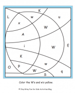 Easy Color By Letter Worksheets for Letters U, V, W, X, Y, Z |Kids ...