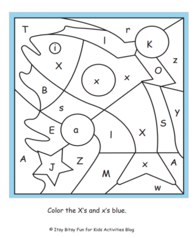 Easy Color By Letter Worksheets for Letters U, V, W, X, Y, Z |Kids ...