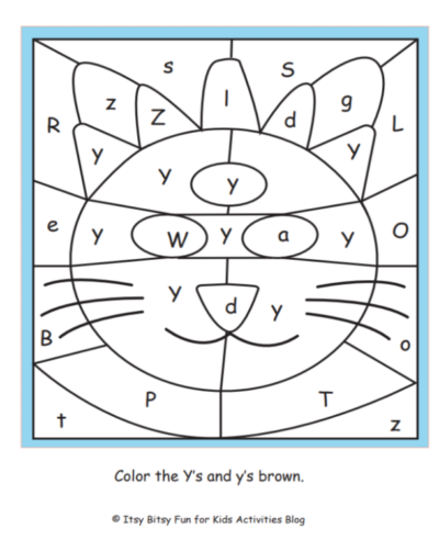 Easy Color By Letter Worksheets for Letters U, V, W, X, Y, Z |Kids ...