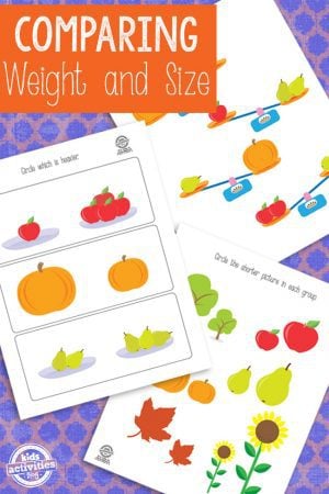 Printable Weight and Height Worksheets That Teaches About Opposites