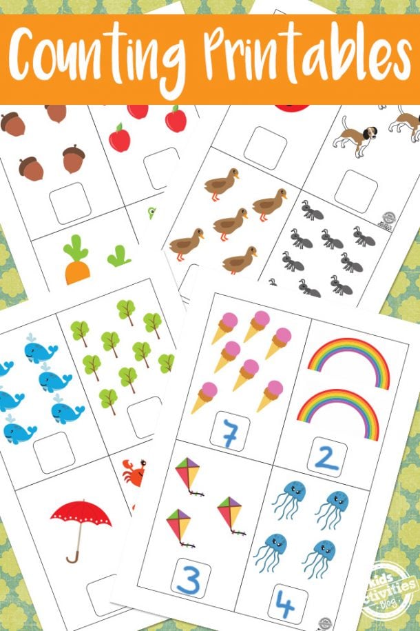 Free Math Counting Printables for Preschool Kids and Toddlers