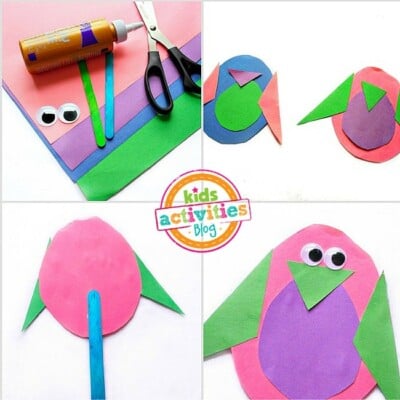 Preschool Shapes Craft: Build a Bird! | Kids Activities Blog