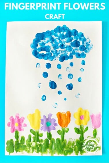 April Showers Bring May Flowers Fingerprint Craft | Kids Activities Blog